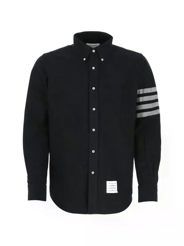 Thom Browne Flannel 4-bar Long-sleeve Shirt - Blue