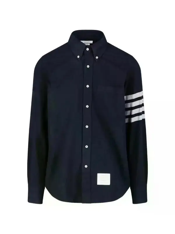 Thom Browne Flannel 4-bar Shirt - Blue