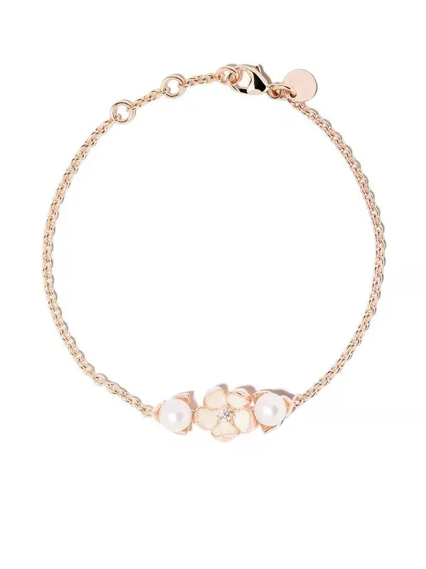 SHAUN LEANE Cherry Blossom Diamond And Pearl Bracelet - Gold