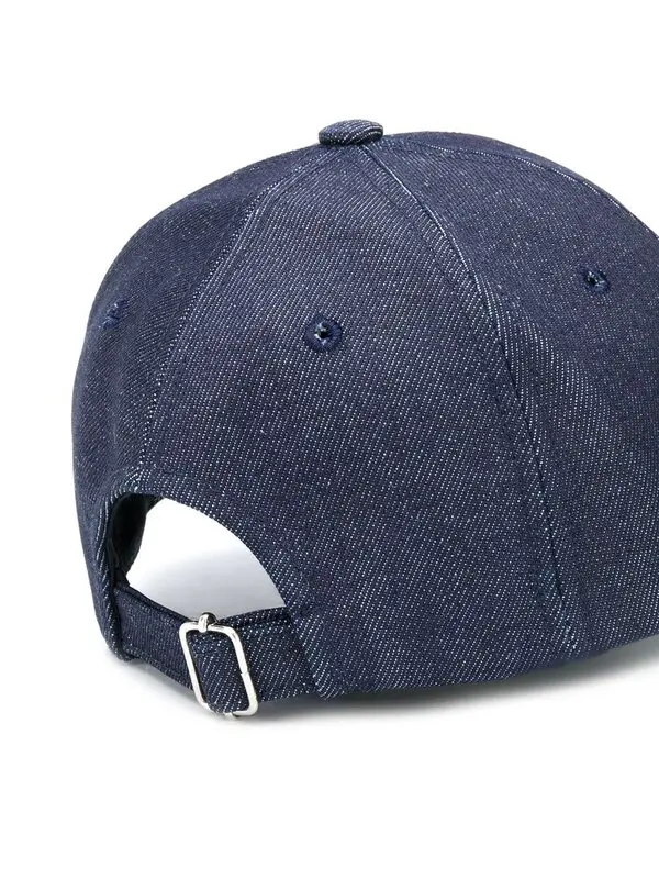 A.p.c. Embroidered Logo Denim Cap - Blue
