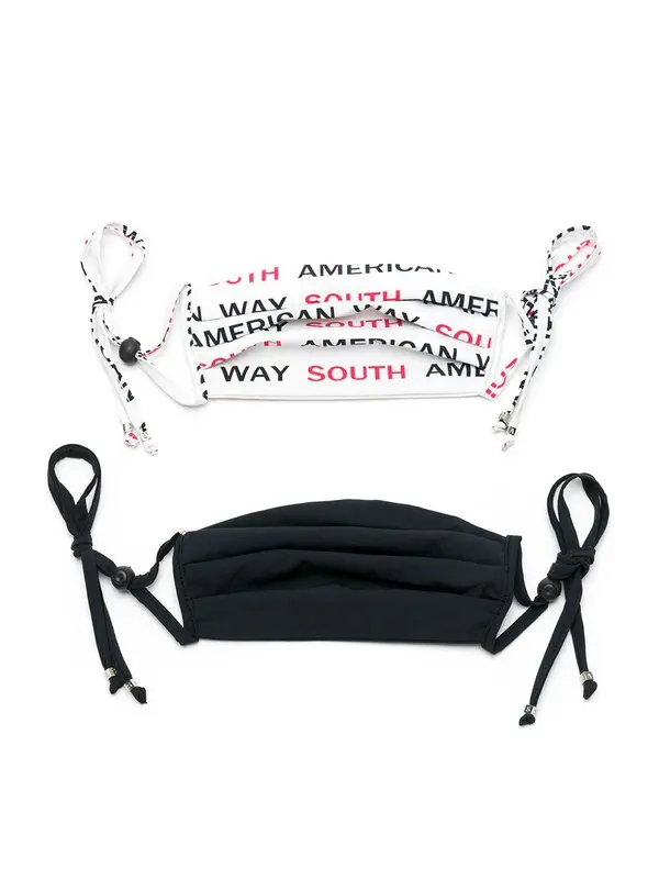 AMIR SLAMA Slogan Print Face Masks