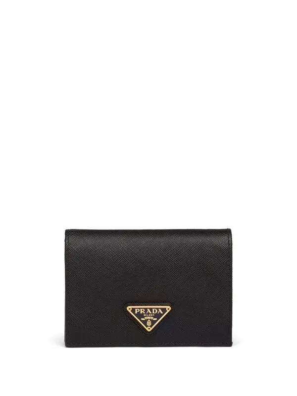 Prada Saffiano Logo Wallet - Black