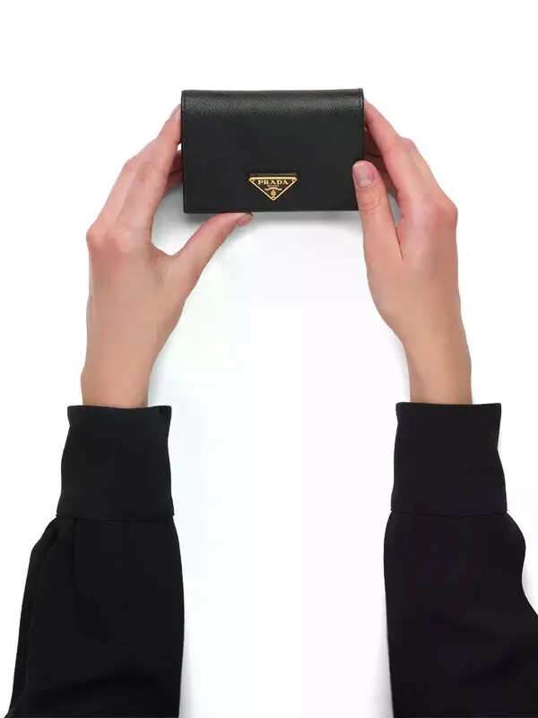 Prada Saffiano Logo Wallet - Black