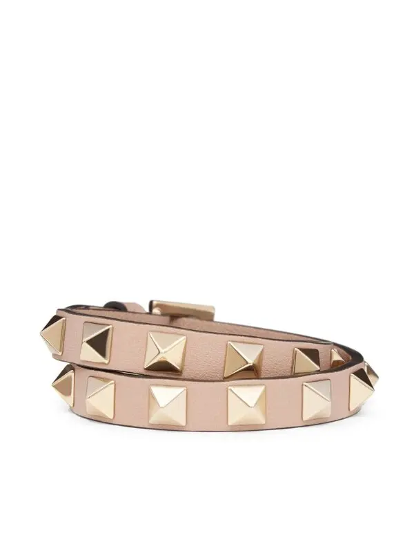 Valentino Garavani Rockstud Double-strap Leather Bracelet
