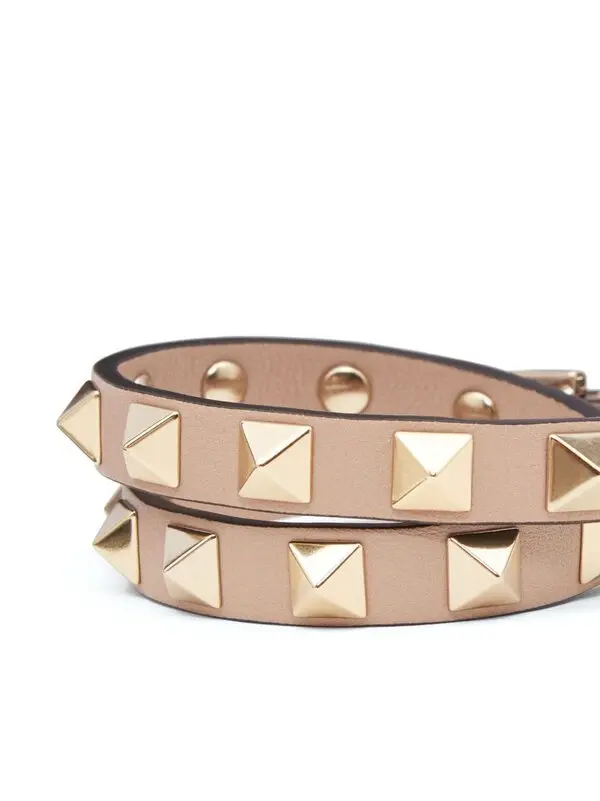 Valentino Garavani Rockstud Double-strap Leather Bracelet