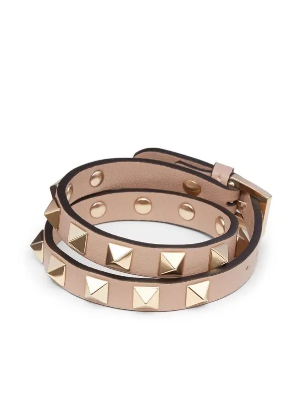 Valentino Garavani Rockstud Double-strap Leather Bracelet