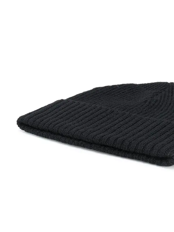 Acne Studios Melange Ribbed Beanie - Black | Editorialist