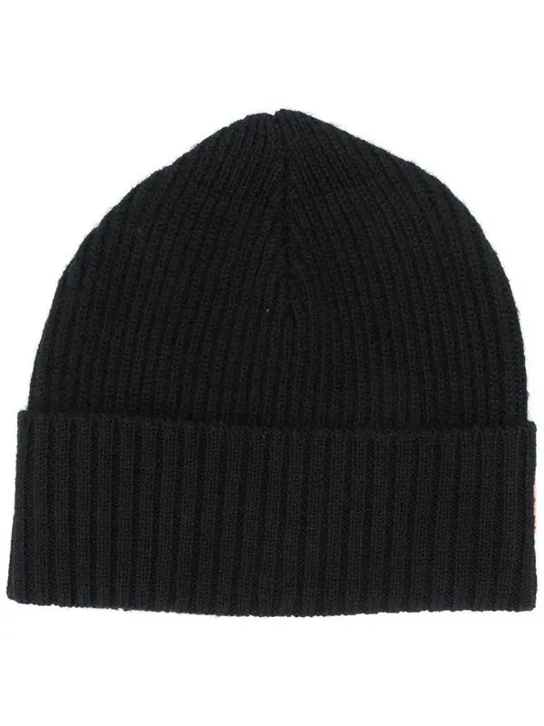 Acne Studios Melange Ribbed Beanie - Black | Editorialist