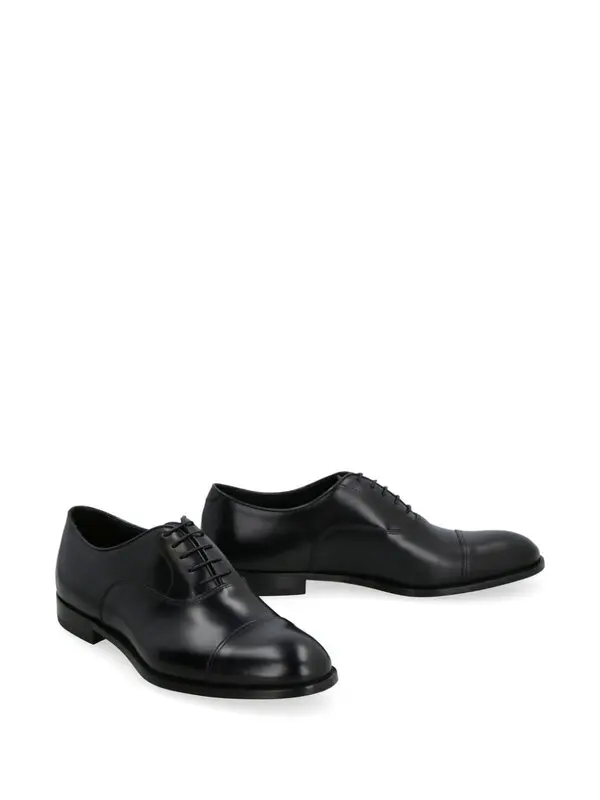 DOUCAL'S Leather Oxford Shoes - Black