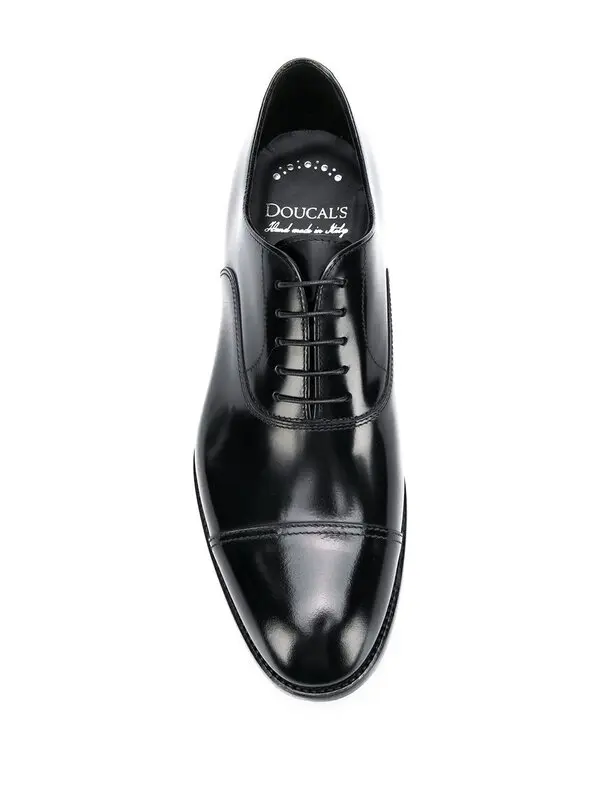 DOUCAL'S Leather Oxford Shoes - Black