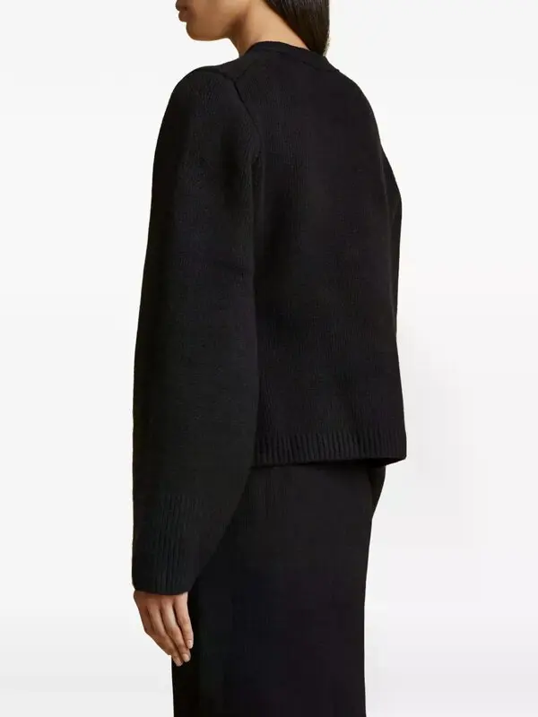 Khaite Scarlet Flared-sleeve Cashmere Cardigan - Black