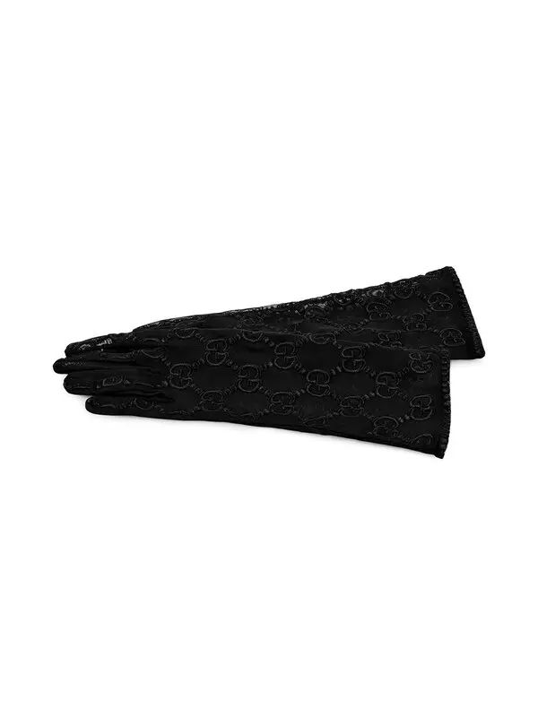 Gucci Gg-embroidered Tulle Gloves