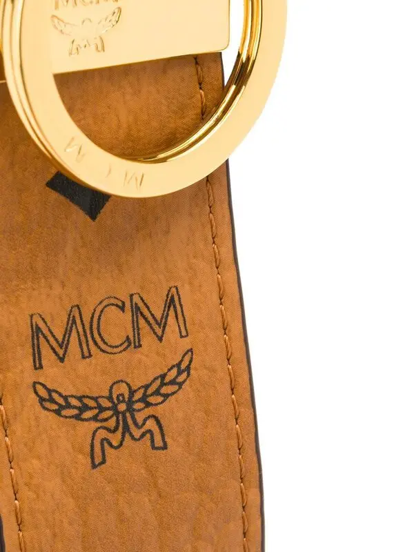Mcm Monogram-print Keyring - Brown