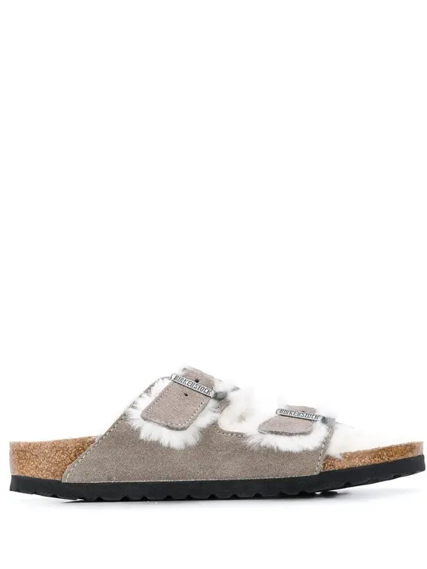 BIRKENSTOCK Arizona Shearling Sandals - Grey