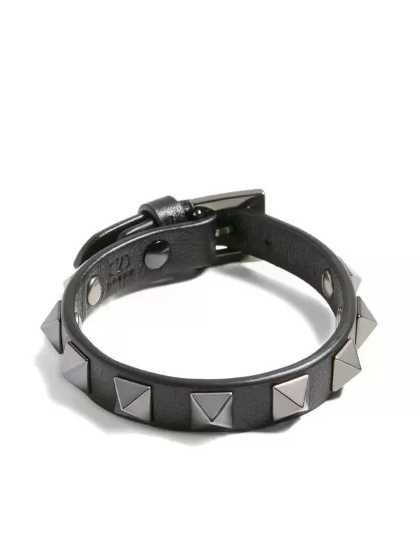 Valentino Garavani Rockstud Leather Bracelet - Black