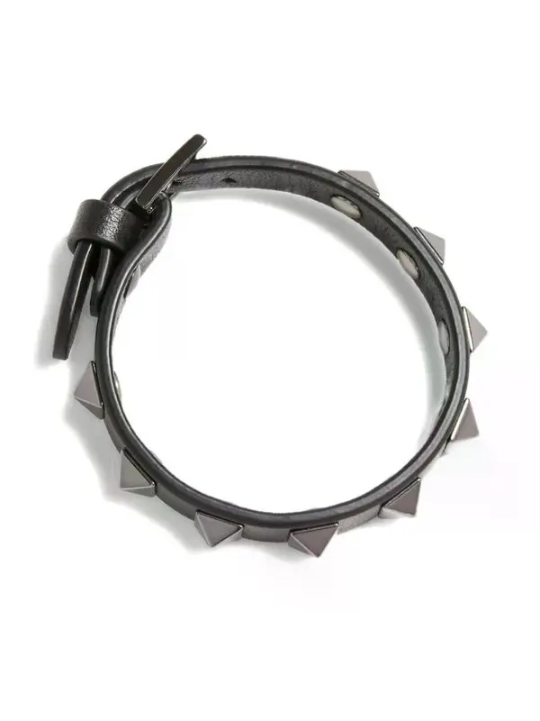 Valentino Garavani Rockstud Leather Bracelet - Black