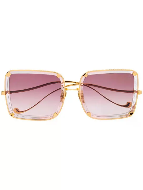 Anna-Karin Karlsson White Moon Square Sunglasses - Gold