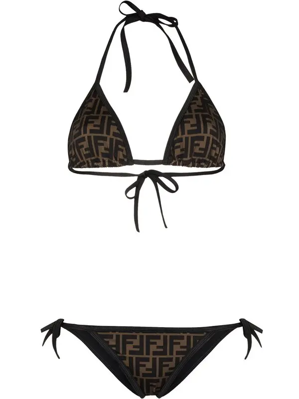 Fendi Ff-print Triangle Bikini