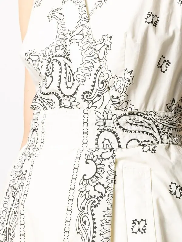 Tory Burch Bandana-Print Wrap Dress In Neutrals - 50% Off | Editorialist
