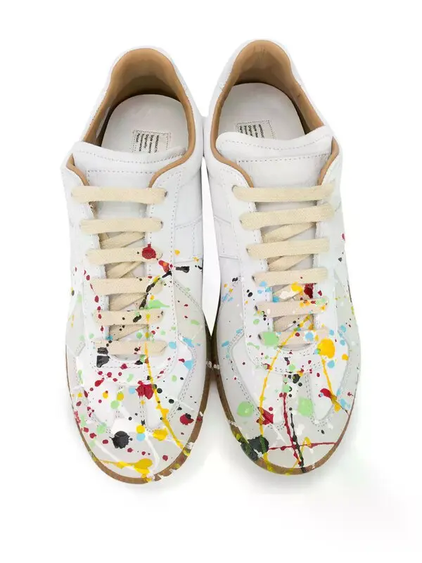 MAISON MARGIELA Replica Paint-splatter Sneakers - White