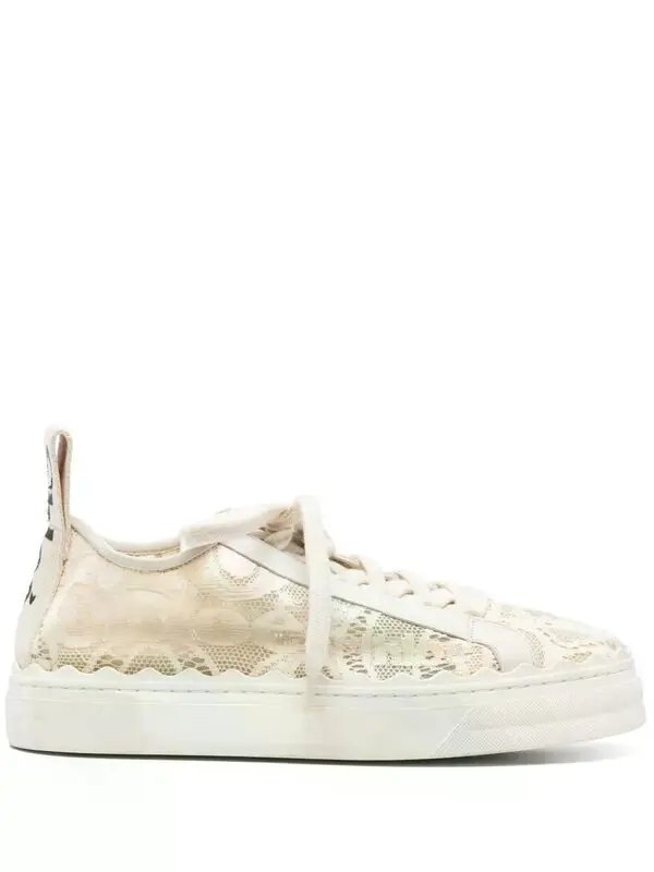 Chloé Lauren Lace Sneakers - Neutrals