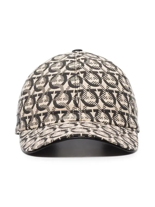 FERRAGAMO Interlocking Gancini Print Baseball Cap - Neutrals