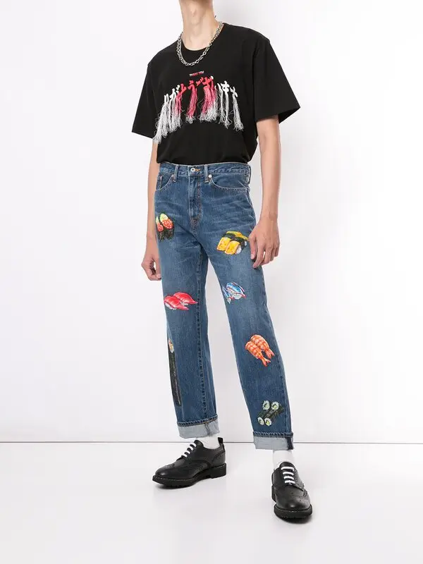 DOUBLET Embroidered Fringed T-shirt