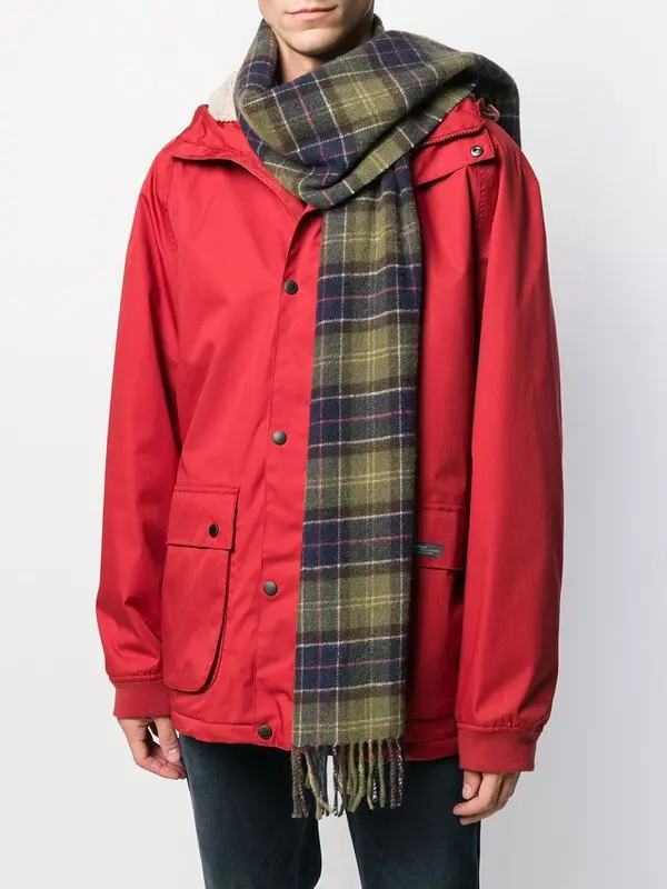 Barbour Tartan Knitted Scarf - Green