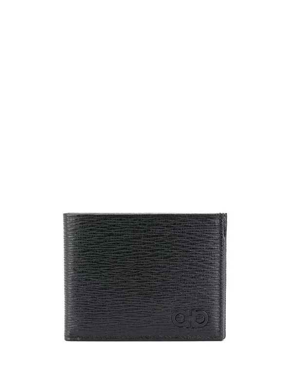 FERRAGAMO Leather Fold-over Wallet - Black