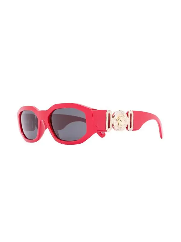 Versace Logo Plaque Rectangular Sunglasses