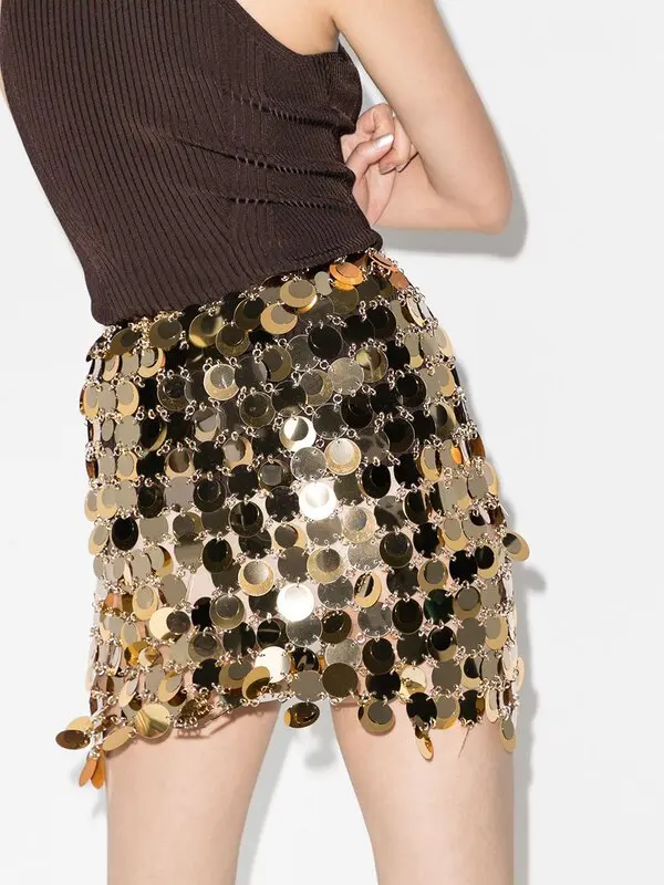 Rabanne Sequin-embellished Mini Skirt - Gold