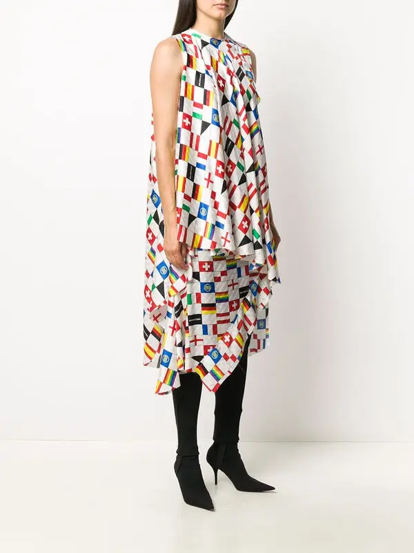 Balenciaga Printed Silk Midi Dress