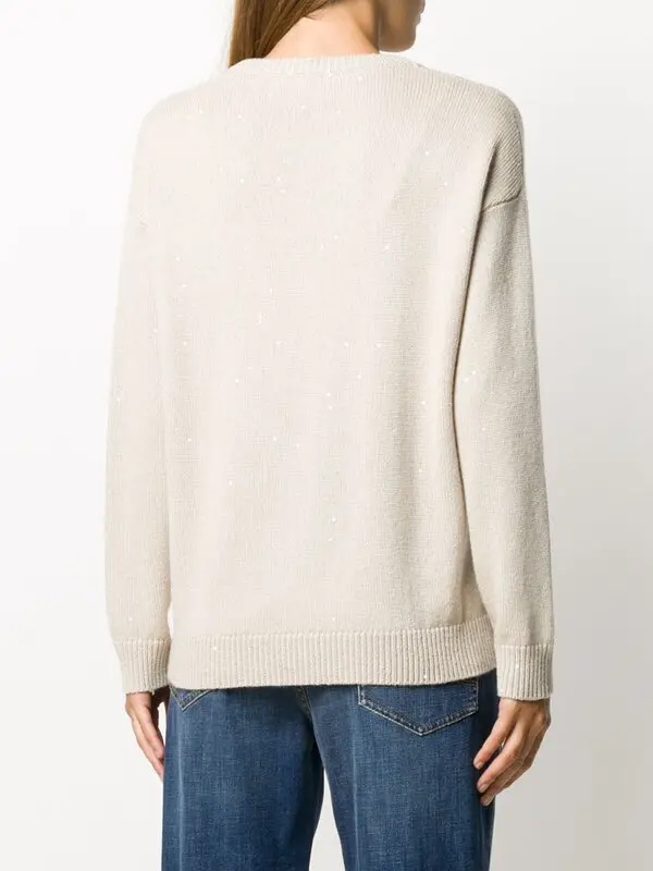Brunello Cucinelli Sequin Details Jumper - Neutrals