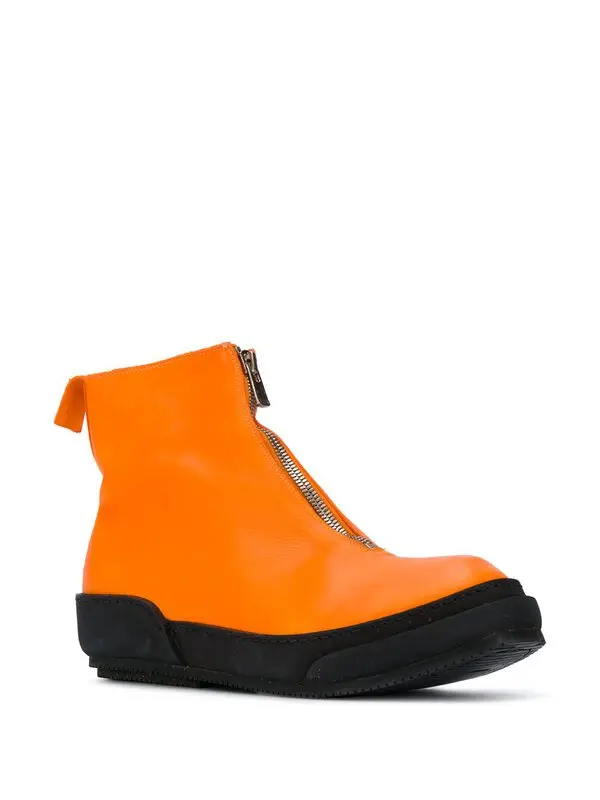 Guidi Color-block Front-zip Boots