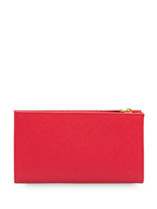 Prada Saffiano Bi-fold Wallet - Red