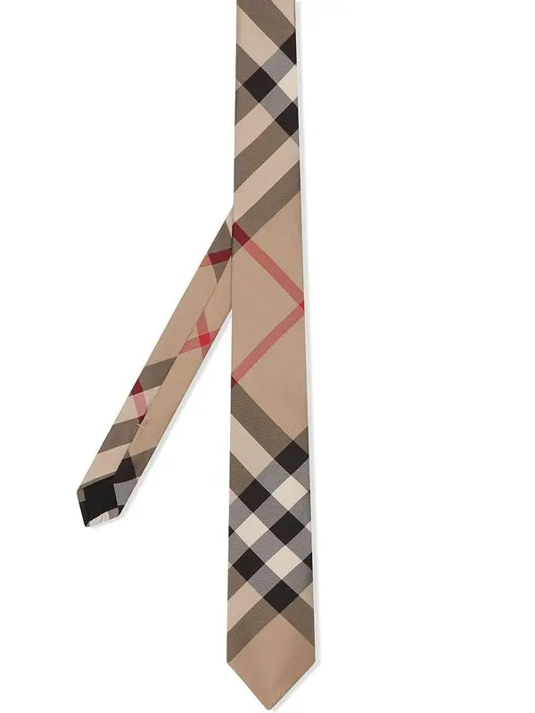 Burberry Check Silk Tie - Neutrals