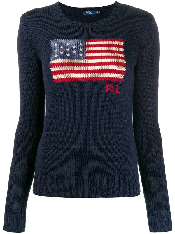 Polo Ralph Lauren Crew Neck U.s.a. Flag Jumper