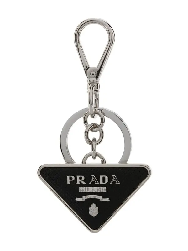 Prada Logo Keyring - Black