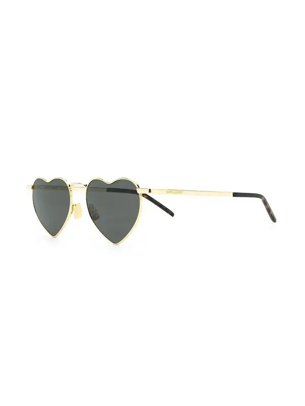 Saint Laurent Loulou Heart Sunglasses - Gold