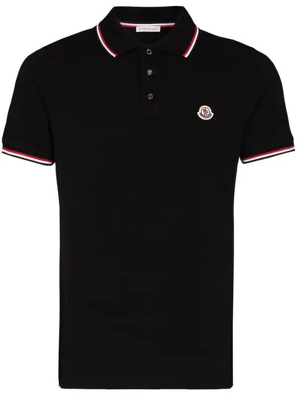 Moncler Mother-of-pearl Trim Polo Shirt