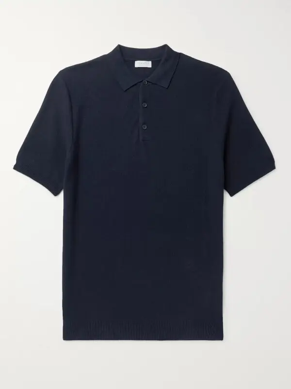 Sunspel Slim-fit Cotton-piqué Polo Shirt - Blue