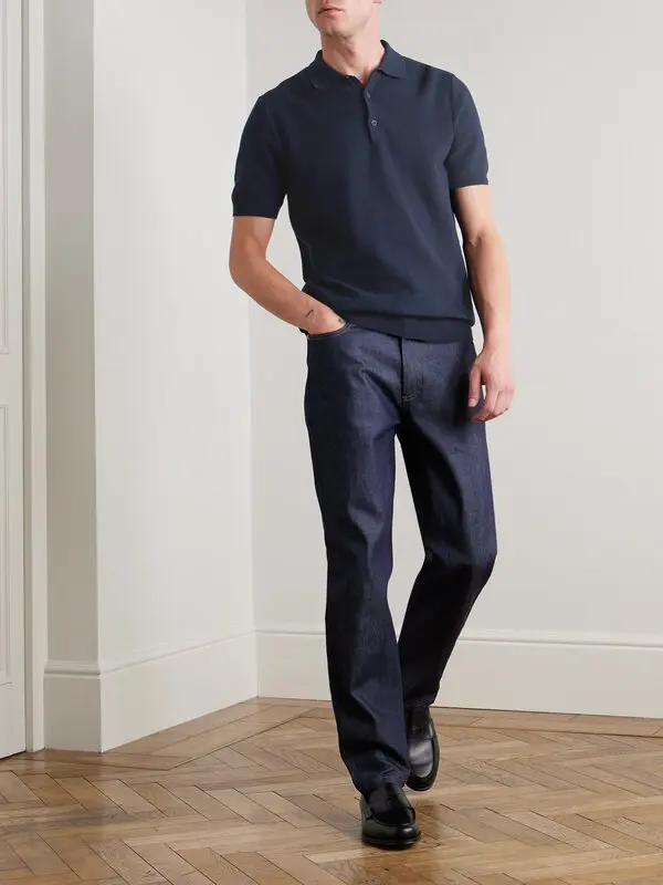 Sunspel Slim-fit Cotton-piqué Polo Shirt - Blue