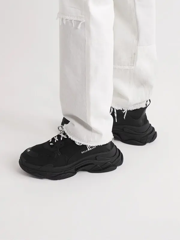 Balenciaga Triple S Mesh, Faux Nubuck And Faux Leather Sneakers