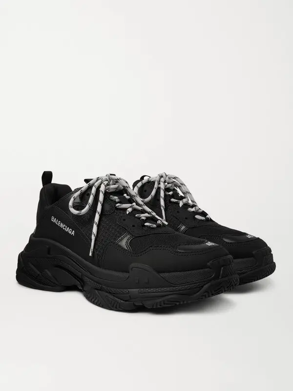 Balenciaga Triple S Mesh, Faux Nubuck And Faux Leather Sneakers