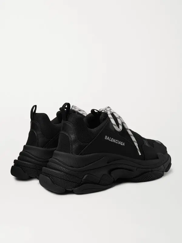 Balenciaga Triple S Mesh, Faux Nubuck And Faux Leather Sneakers