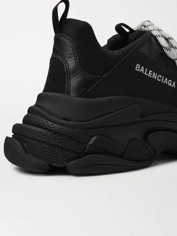 Balenciaga Triple S Mesh, Faux Nubuck And Faux Leather Sneakers