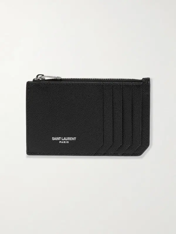 Saint Laurent Pebble-grain Leather Cardholder - Black