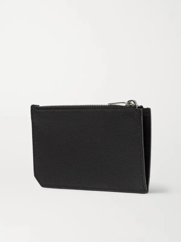 Saint Laurent Pebble-grain Leather Cardholder - Black