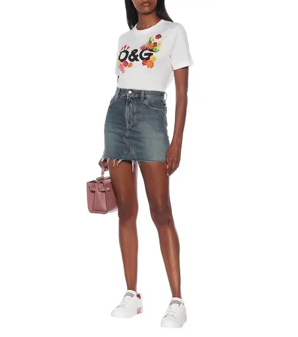 Dolce & Gabbana Portofino Leather Sneakers - White