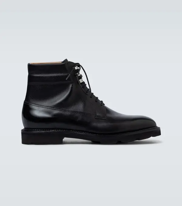 John Lobb Alder Leather Lace-up Boots - Black